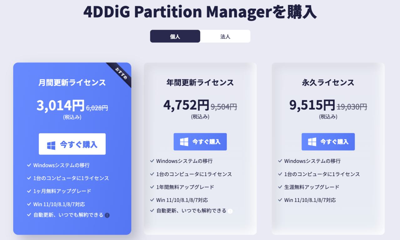 4DDiG Partition Managerの使い方、無料版・有料版の違いを解説